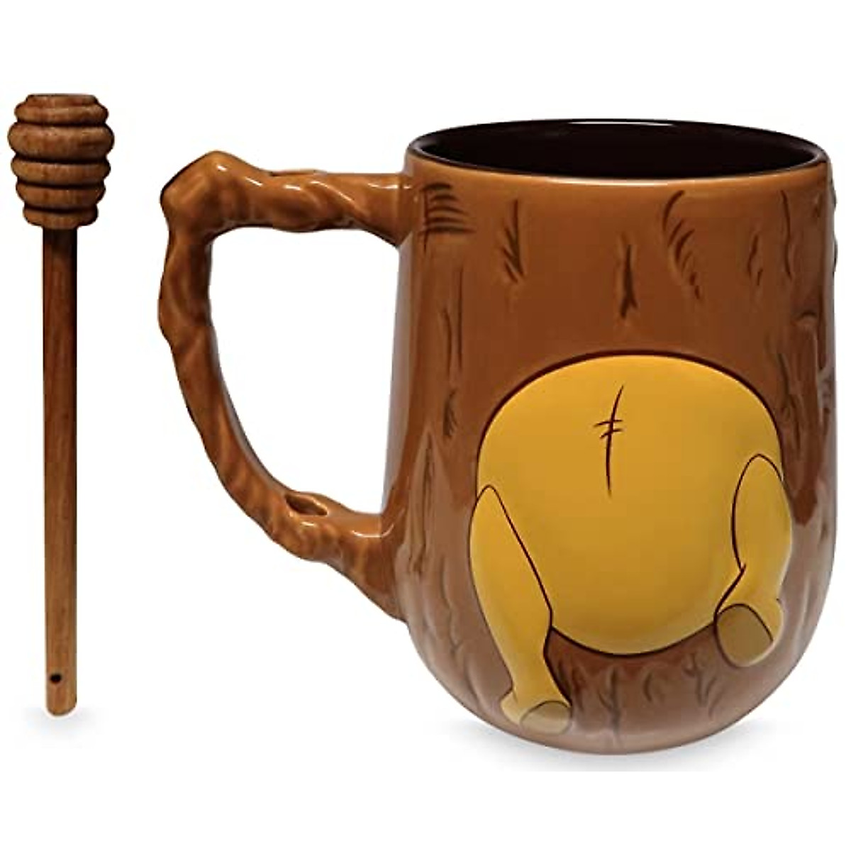 Disney Parks Exclusive - Ceramic Coffee Mug - Winnie the Pooh Sculpted with Honey Stick Stirrer, 25 ounces