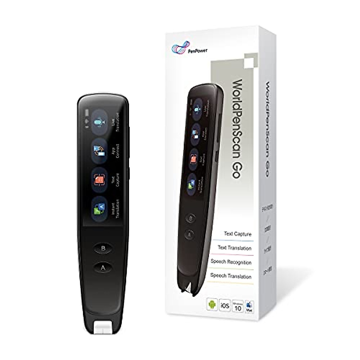 PenPower WorldPen Scan Go | OCR Reading Pen with Text to Speech | Pen Scanner for Data Input | Pen Translator for Second Language Learners| Wireless Standalone | LCD Touchscreen | Wi-Fi Connection