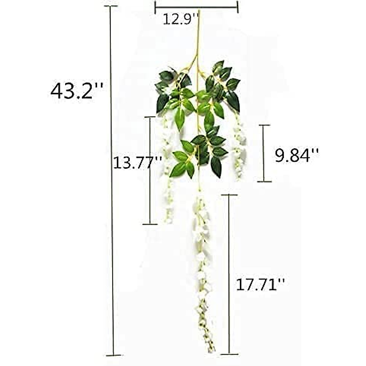 Beautymee Artificial Wisteria Garland 12Pack 3.6 Feet Artificial Flowers Fake Wisteria Vine Silk Flower for Wedding Decorations Home Garden Party Decor (White, 12)