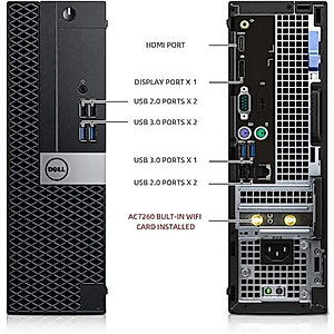 Dell OptiPlex Desktop Computer with 24 inch Monitor PC & Bundle, i7-6700 3.4GHz,16GB Ram New 512GB SSD,Intel AC7260 Built-in WiFi Bluetooth,HDMI,Refurbished Desktop,Windows 10 Pro (Renewed), Black
