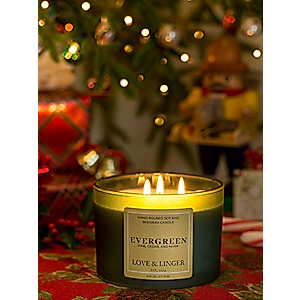 Evergreen Candle | Pine Candle | Luxury Soy & Beeswax Scented Candles for Home | 16 oz. Large Jar Candles | Christmas Candles | Winter Candle | Organic Gifts for Her