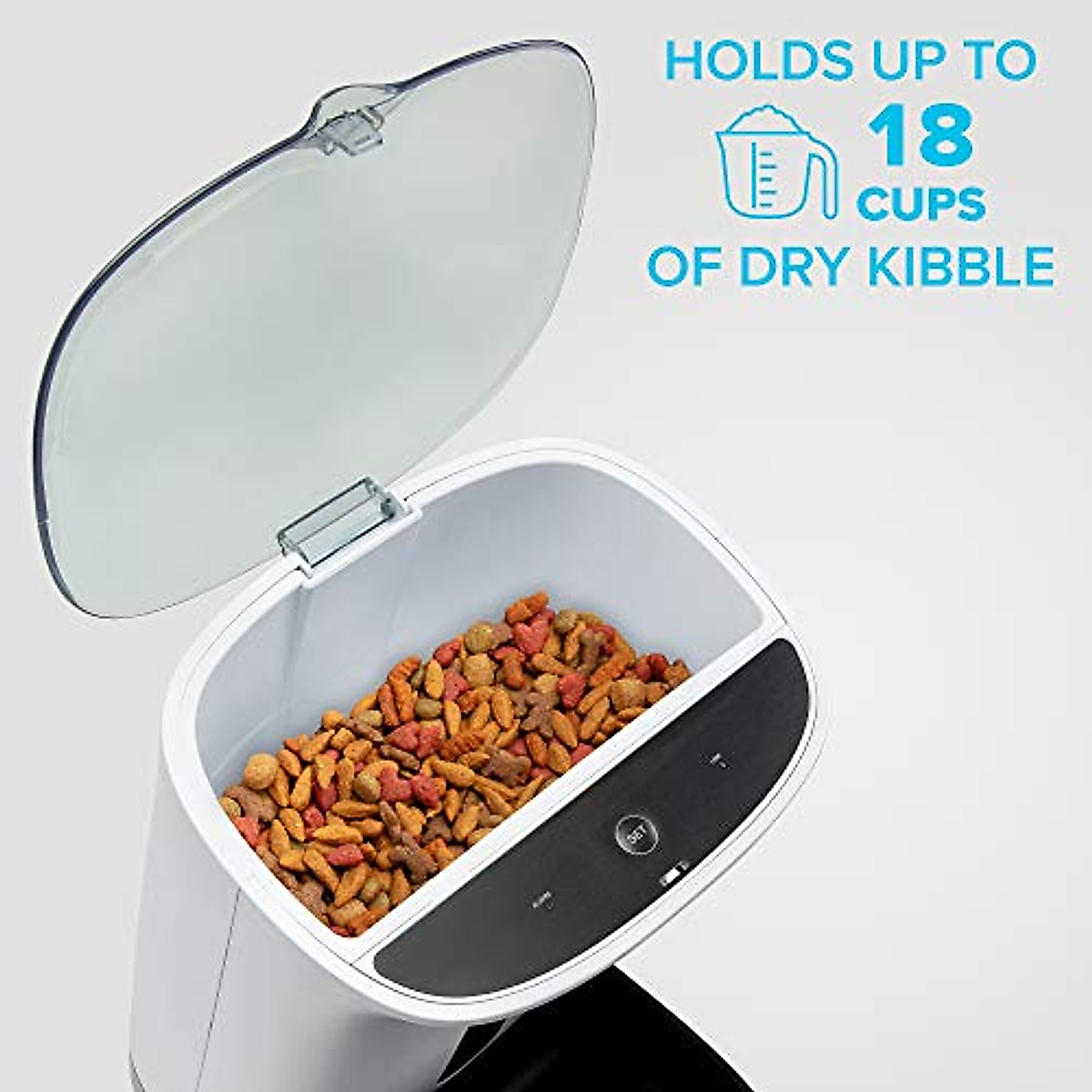 Arf Pets Smart Automatic Pet Feeder with Wi-Fi | Programmable Food Dispenser for Dogs & Cats with Easy App-Controlled Feed Timer, 18-Cup Capacity, Dishwasher-Safe Bowl & Bucket | for iPhone & Android