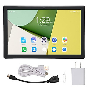 Honio 10.1 Inch Tablet, 5G WiFi FHD Tablet Tempered Glass Supports Fast Charging 100-240V 12 (US Plug)