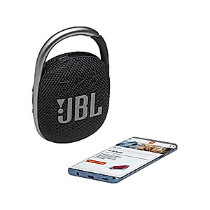 JBL Clip 4 Waterproof Portable Bluetooth Speaker Bundle with Megen Protective Hardshell Case (Black)