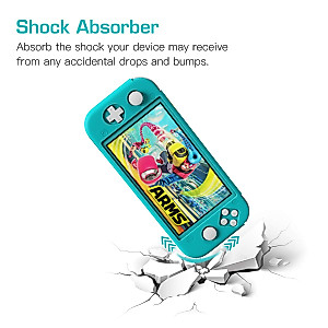 MoKo Case Compatible with Nintendo Switch Lite Console - Turquoise, Protective Silicone Cover, Shock Absorption, Anti Scratch, Easy Installation, Precise Cutouts