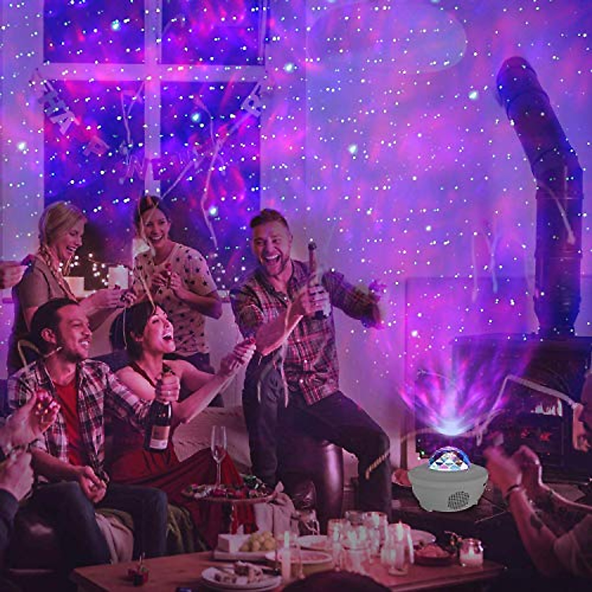 NAZHUA Star Projector,Galaxy Projector,Starry Night Lamp,Ocean Wave Projector Night Light w/ Music Player Bluetooth Speaker and Timer Remote Control Starlight for Birthday Christmas Gift, White