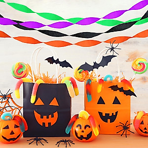 Mr. Pen- Crepe Paper Streamers, 8 pcs, 1.8" x 82ft, Crepe Paper Roll, Orange Streamers, Green Streamers, Black Streamers, Halloween Streamers, Orange Crepe Paper Halloween Decorations Party Streamers