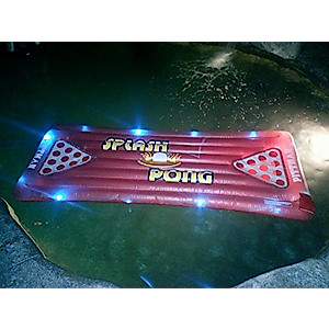 Pittman Outdoors Splash Pong Inflatable Floating Beer Pong Table with LED Lights, 2 Person, Multi (PPI SPLTE)