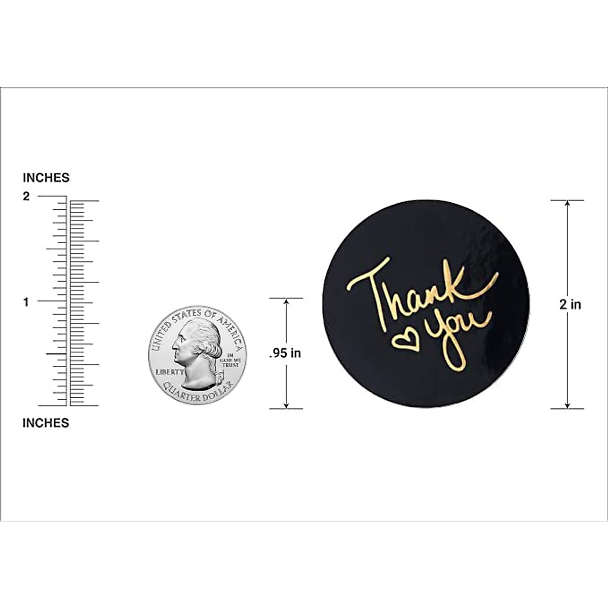 2 Inch Thank You Stickers | 500 Thank You Stickers for Small Business| Self-Adhesive & Waterproof Stickers with 4 Beautiful Colors | Strong and Durable (Classic, 2 Inch)