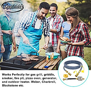 GUOFALDE 10FT Natural Gas Conversion Kit, 1/2" Natural Gas Hose with Quick Connect Fittings, Natural Gas Regulator Compatible with Kitchen-aid 710-0003