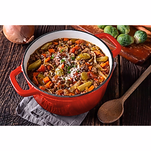 Healthy Choices 3 Qt Small Enameled Cast Iron Dutch Oven Pot with Lid, Mini Dutch Oven for Sourdough Bread Baking, Enamel Coating Cookware, Christmas Gift for Mom, Oven Safe upto 500° F, Red