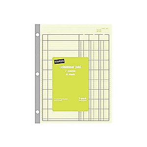 Staples 217836 Columnar Books 100 Pages Green 2/Pack (217836Abf)