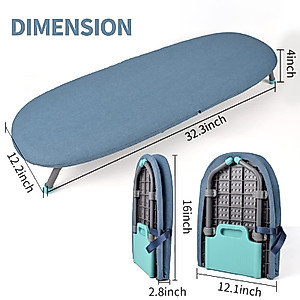 Foldable Ironing Board, Travel Ironing Board with Heat Resistant Ironing Board Cover, Easily Folds for Convenient Storage.