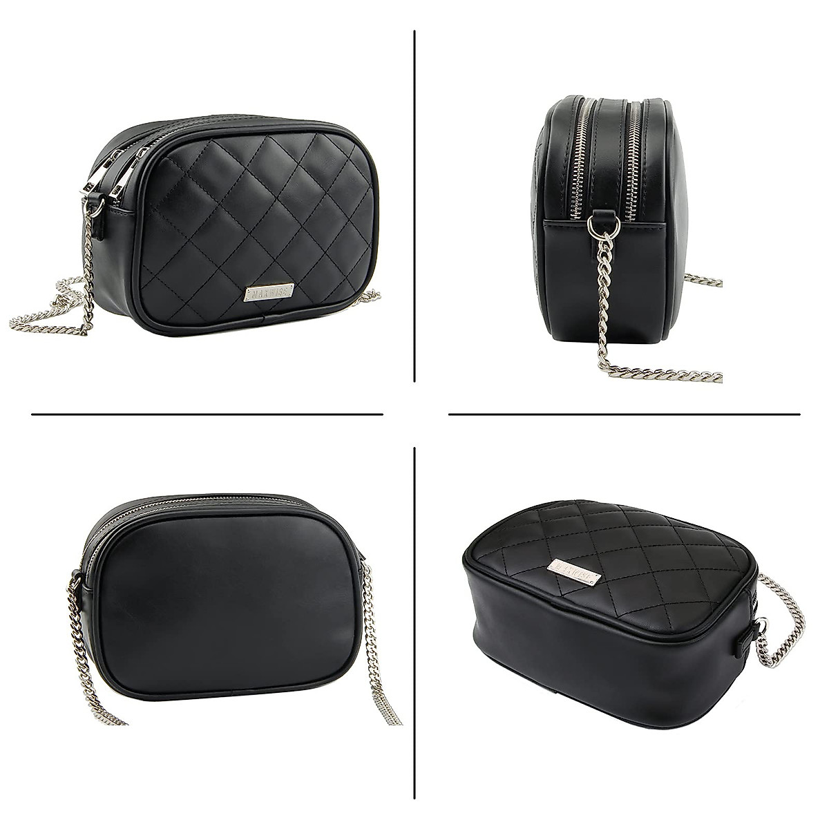 MAXWISE Quilted Crossbody Bags Crossbody Purse Small Crossbody Shoulder Bag with Chain Strap Side Purse for Women