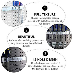 DOITOOL Screwdriver Storage Rack Tool Tray Holder Rack Wall Mount Organizer Tool Trays Storage Hanger Holder for Home Garage Garden (Silver)