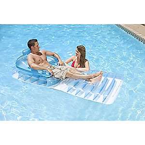 Poolmaster 85678 Poolmaster Swimming Pool Chair N Chaise Lounge Float Blue