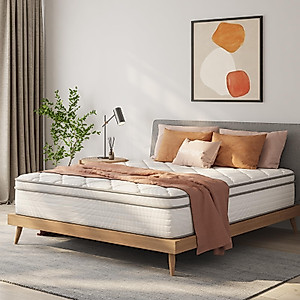 Sweetnight Twin Mattress, 8 Inch Hybrid Mattress in a Box with Comfort Foam, Individually Wrapped Pocket Innerspring for Motion Isolation & Pain Relief， CertiPUR-US Certified Twin Size Mattress