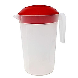 Tribello LARGE 1.3 Gallon Water Pitcher, Plastic Juice Pitcher With Lid - Dishwasher Safe, BPA Free, Colors May Vary (1.3 Gallon)