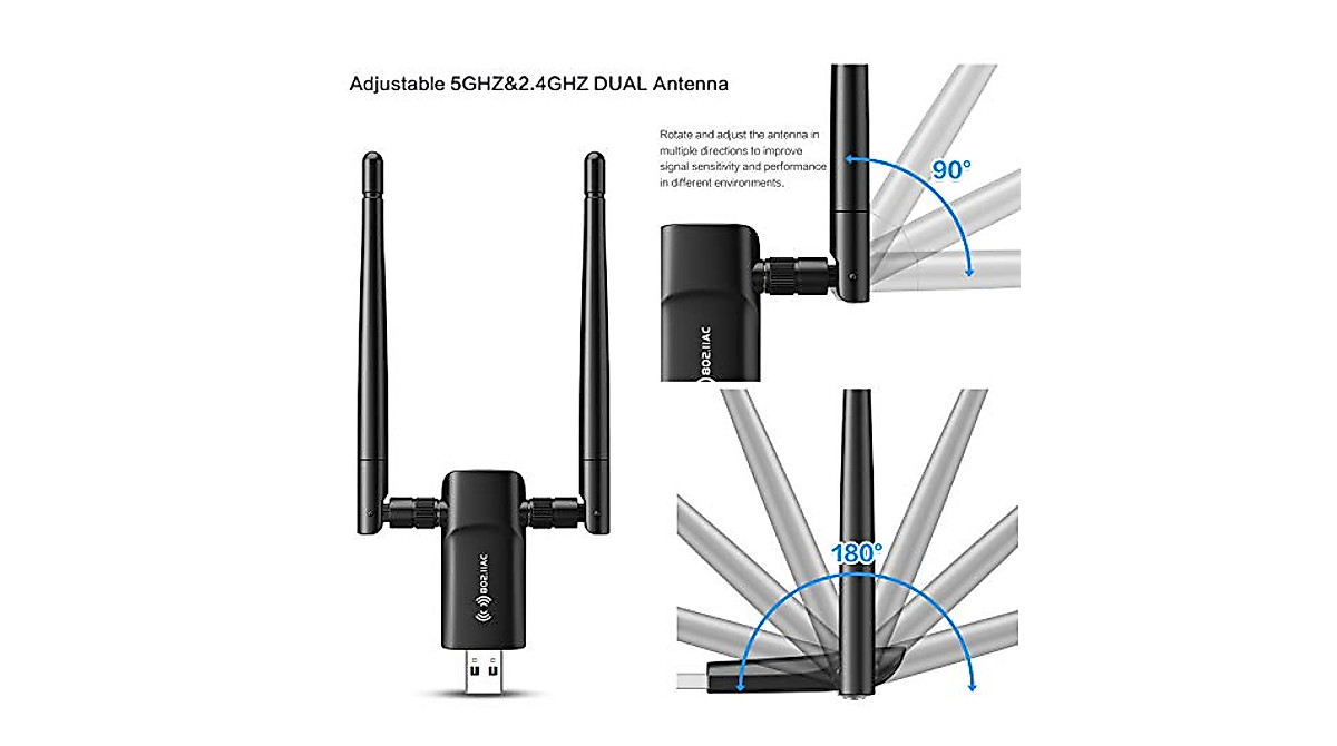 Nineplus 1200Mbps Wireless USB WiFi Adapter for PC & Laptop
