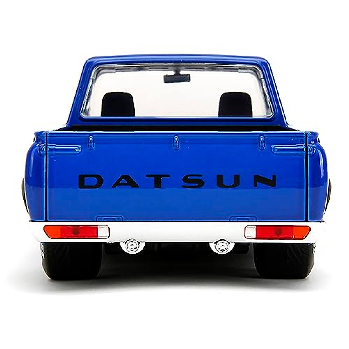 1972 Datsun 620 Pickup Truck #72 Blue Metallic with Black Stripes and Hood Toyo Tires with Extra Wheels Just Trucks Series 1/24 Diecast Model Car by Jada 34193