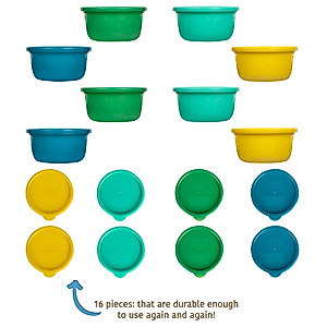 The First Years GreenGrown Reusable Bowls with Lids - Toddler Snack Bowl - Multicolored - 8 Pack