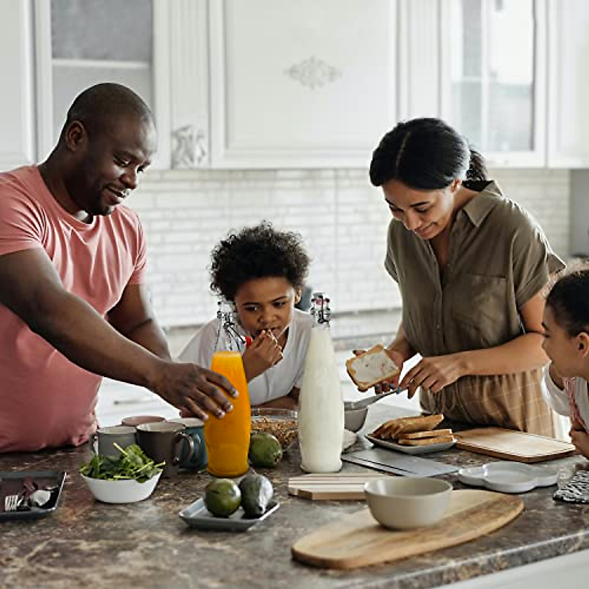 Nevlers Set of 6 | 33 Oz Glass Bottle Set with Swing Top Stoppers and Includes Bottle Brush - Funnel and Gold Glass Marker | Swing Top Glass Bottles | Clear Glass Water Bottle