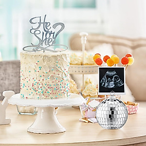 Engrowtic 10 Pcs Disco Ball Place Card Holders 4 Inch Large Silver Table Number Holder for Photo Name Card Stands Disco Centerpiece Decor for Holiday Wedding Party Birthday Table Display Menu Picture