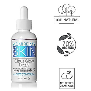 Admire My Skin Vitamin C Oil for Face Gua Sha Massage - Organic Facial Oil for Glowing Skin with Vitamin E Oil + Argan Oil + Rosehip Oils - This Oil for Face Provides You With A Dewy, Youthful Glow