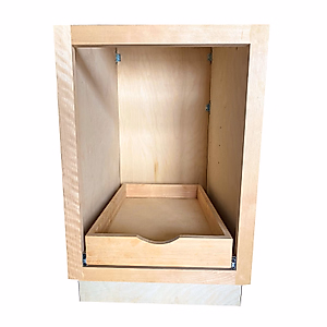 LuxursKingQYW Soft-Closing Drawer, Wood Pull Out Tray Drawer Box Kitchen Cabinet Organizer, Cabinet Slide Out Shelve, Wooden Pull-Out Shelf-Fast and Easy D.I.Y. (27" W×21" D×3" H)