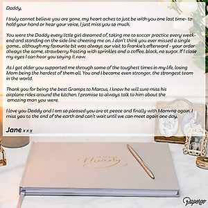 Condolence Book Funeral Guest Book, Memorial Memory Books – Blank Scrapbook Style Pages - Grey Fabric Remembrance Gift Set Hard Back with Pen