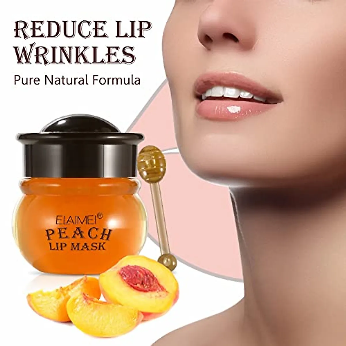 Lip Mask, Lip Sleeping Mask Lip Scrubs Exfoliator Moisturizer Repairs Dry Lips Treatment Peach Moisture Lip Care Scrub