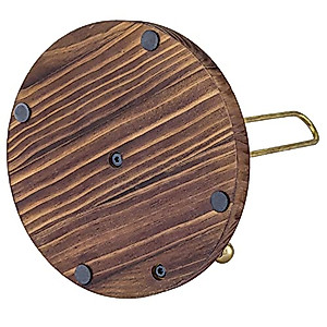 MyGift Modern Brass Tone Metal Countertop Paper Towel Holder with Burnt Solid Wood Base, Hand Paper Towel Roll Dispenser Rack