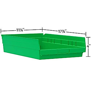 Akro-Mils 30178 Plastic Nesting Shelf Bin Box, (18-Inch x 11-Inch x 4-Inch), Clear, (12-Pack)