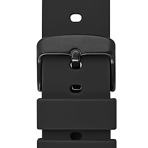 WOCCI 22mm Silicone Watch Band, Quick Release Rubber Replacement Strap with Black Stainless Steel Buckle (Black)