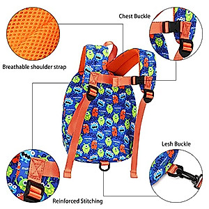 Cusangel Kid Backpack with Leash for Toddler boys, Dinosaur Toddler Backpack Leash for Boys, Toddler Harness Backpack with Leash