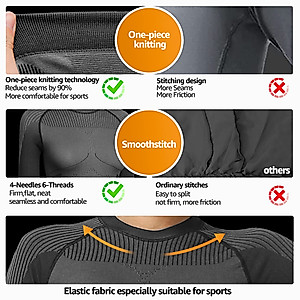 UNIQUEBELLA Womens Thermal Underwear, Thermal Base Layers Women - Ski Wear Ladies Compression Athletic Long Johns Skins Set Black