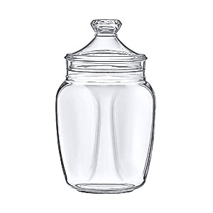 Amazing Abby - Ellie - Acrylic Bathroom Canister (42 oz), Plastic Apothecary Jar for Vanity, BPA-Free and Shatter-Proof, Great for Bath Sponges, Shower Balls, Loofah Pads, and More