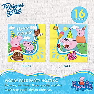 Treasures Gifted Officially Licensed Peppa Pig Birthday Party Supplies - Serves 16 Guests Ultimate Set Peppa Pig Party Supplies, Peppa Pig Decorations, Peppa Pig Backdrop, Peppa Pig Cake Topper & More