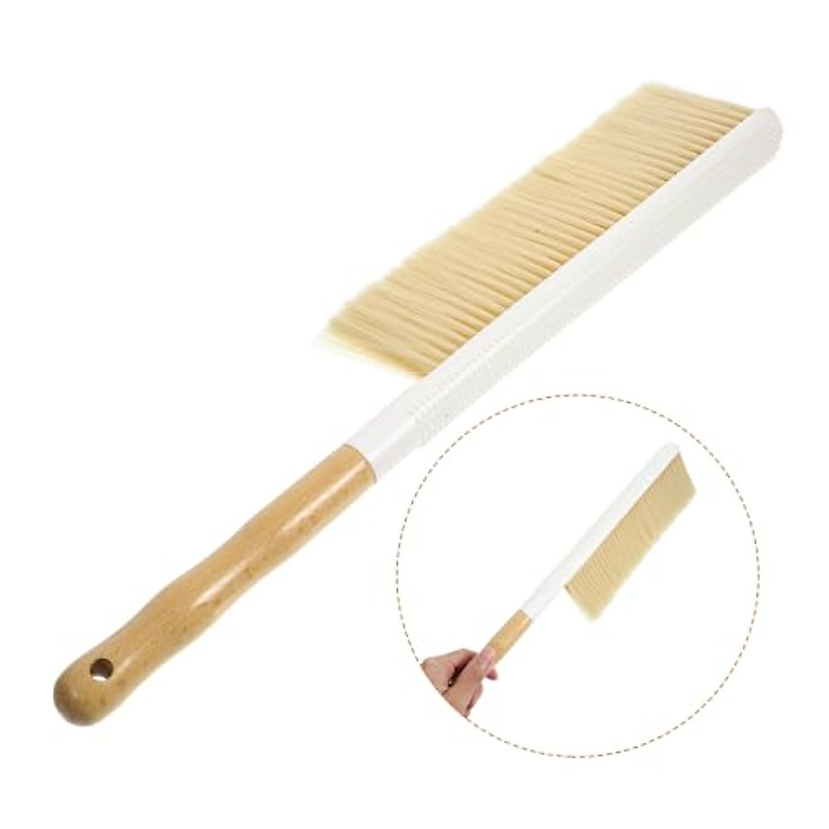COOLHIYA Dust Brush Cleaning Brush Hair Broom Whisk Brooms Soft Brush Soft Bristle Hair Brush Handheld Broom Stains Remover Brush Kitchen Brush Keyboard Brush Hand Broom Beige The Pet