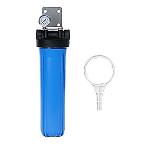 Express Water Whole House Water Filter Housing, Universal 20-inch Housing 4.5” x 20”, 1-inch NPT Inlet Outlet, Heavy Duty Standard Size Replacement Includes Bracket, Pressure Gauge, Wrench