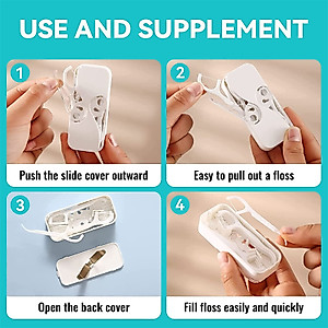 2 PCS Portable Floss Dispenser, Dental Floss Picks Dispenser Case Refillable with 108 Pcs Toothpicks Sticks Dental Floss Picks Holder Dispenser Travel Floss Organize (Black)