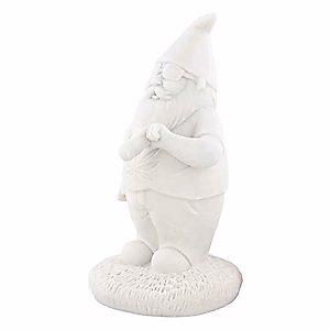 Gnometastic Gnude Gnomes - Unpainted Smoking Gnome, 8.5" Inches - DIY Paint Your Own Gnome - Funny Garden Gnomes to Paint for Adults, Outdoor or Indoor
