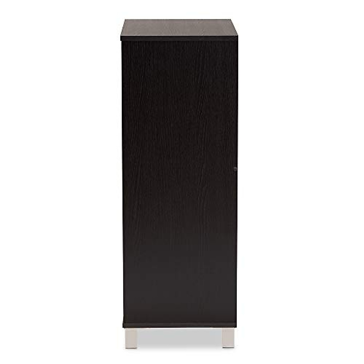 Baxton Studio Ernest Shoe Cabinets, Dark Brown/Grey