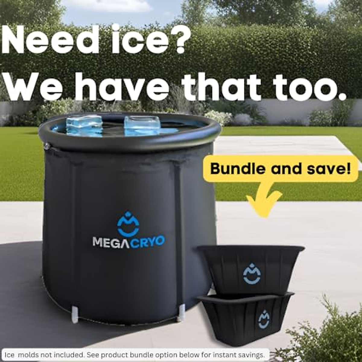 Megacryo Ice Bath Tub for Adults | Cold Plunge Tub for Athletes | Portable Cold Pod | Inflatable Pool for Cold Therapy and Cold Immersion (Ice Bath Tub)