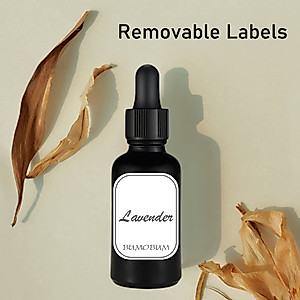 Bumobum Dropper Bottle Black 1 oz, 30 ml Glass Dropper Bottles with Black Top Cap for Essential Oils, 2 pack Tincture Bottle with Labels and Funnel