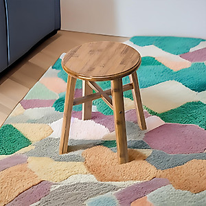 XXYOUPIN Little Wood Stool 8.2 Inch Step Stool Bamboo Seat Stool Milking Stool, Anti Slip Small Short Stool for Adults, Shoe Changing, Home,Bedside Small Plant Stand Outdoor Stool(Natural)