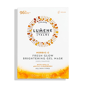 Lumene Nordic C Fresh Glow Brightening Gel Mask - Gentle Vitamin C Face Mask - Arctic Cloudberry AHA Exfoliant for Glowing Skin - Hydrating Facial Mask - (150mL)