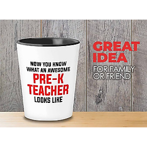 Subject Teacher Shot Glass 1.5oz - pre-k teacher looks - Daycare Provider Gifts from Toddlers Kindergarten Student Class