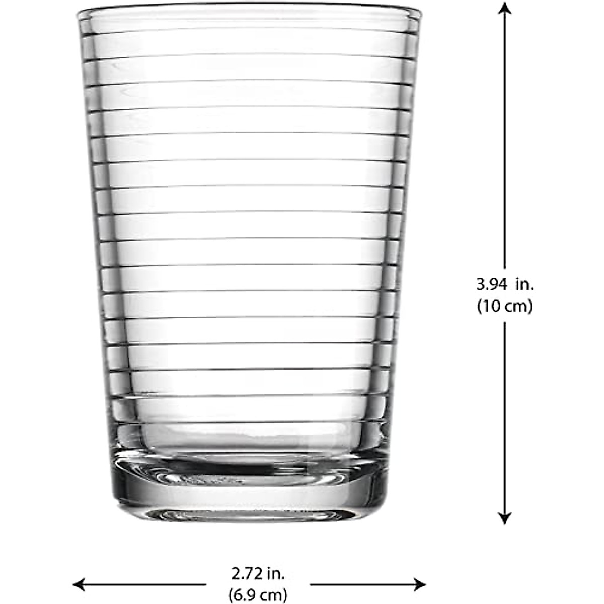 Palais Glassware Striped Collection; Striped Clear Glass Set