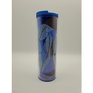 Starbucks Father's Day Blue Feather Double-Walled 16oz Plastic Tumbler 2021